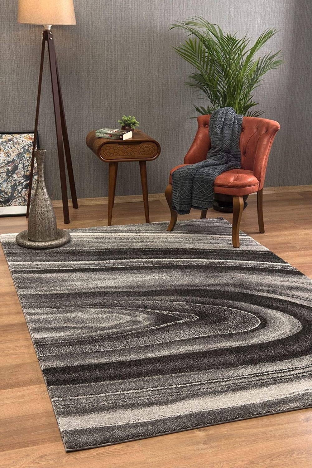 5â€™ x 8â€™ Dark Gray Abstract Illusional Area Rug - Walmart.com
