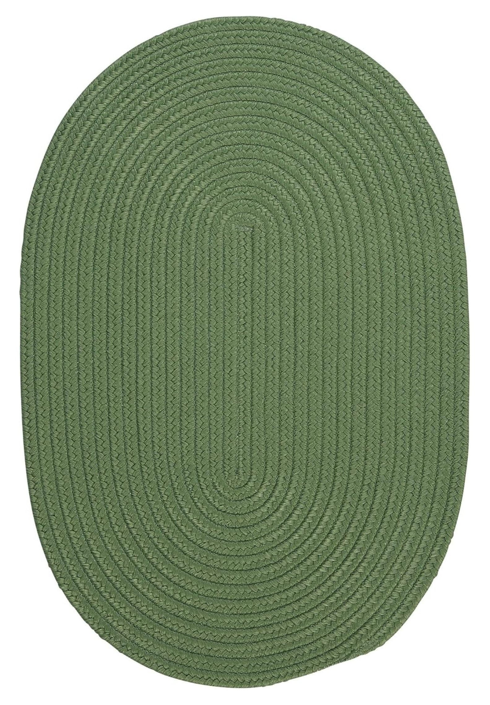 5 x 8 Feet Moss Green Outdoor Rug Colorful Flat Braid Rug for Damp ...