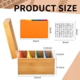 5 x 8 Inch Index Card Holder Set, Bamboo Organizer Box with 50 Dividers ...