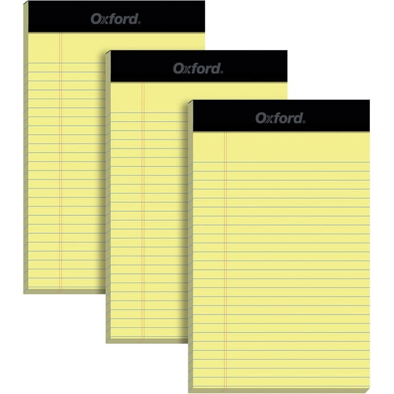5 x 8 Inch Legal Pads, 3 Pack, Narrow Ruled on Both Sides, Canary ...