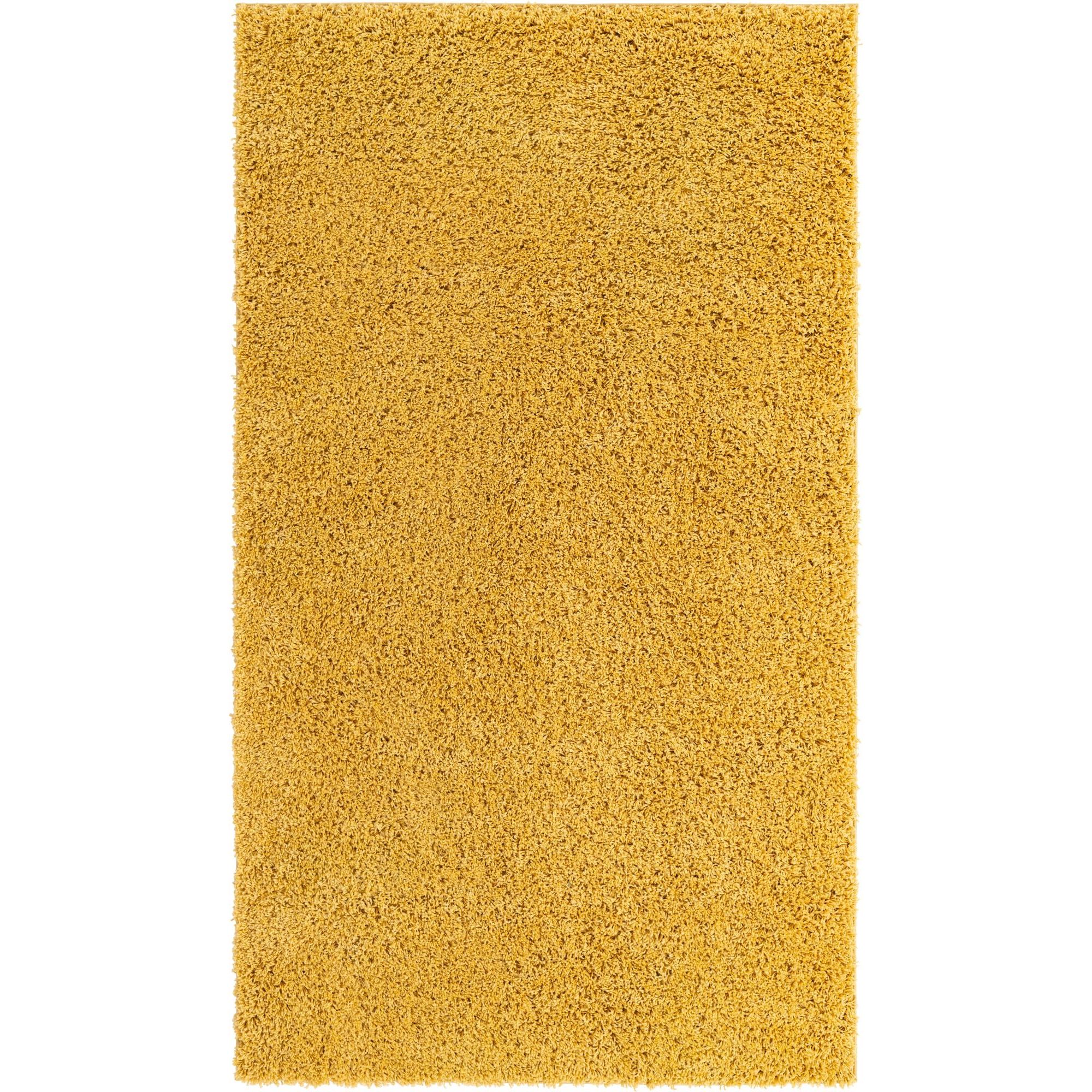 5' x 8' Solid Yellow Rectangular Shag Area Throw Rug - Walmart.com