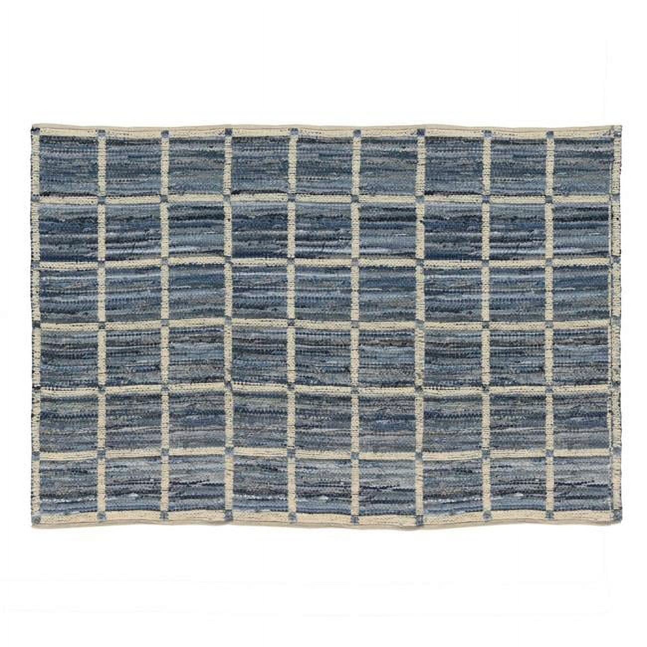 5 x 8 ft. Blue & Gray Grid Area Rug - Blue Gray - 5' x 8' - Walmart.com