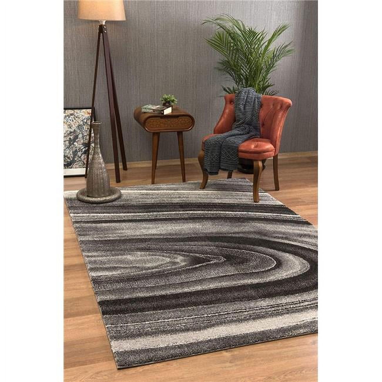 5 x 8 ft. Dark Gray Abstract Illusional Area Rug - Dark Gray - 5' x 8 ...
