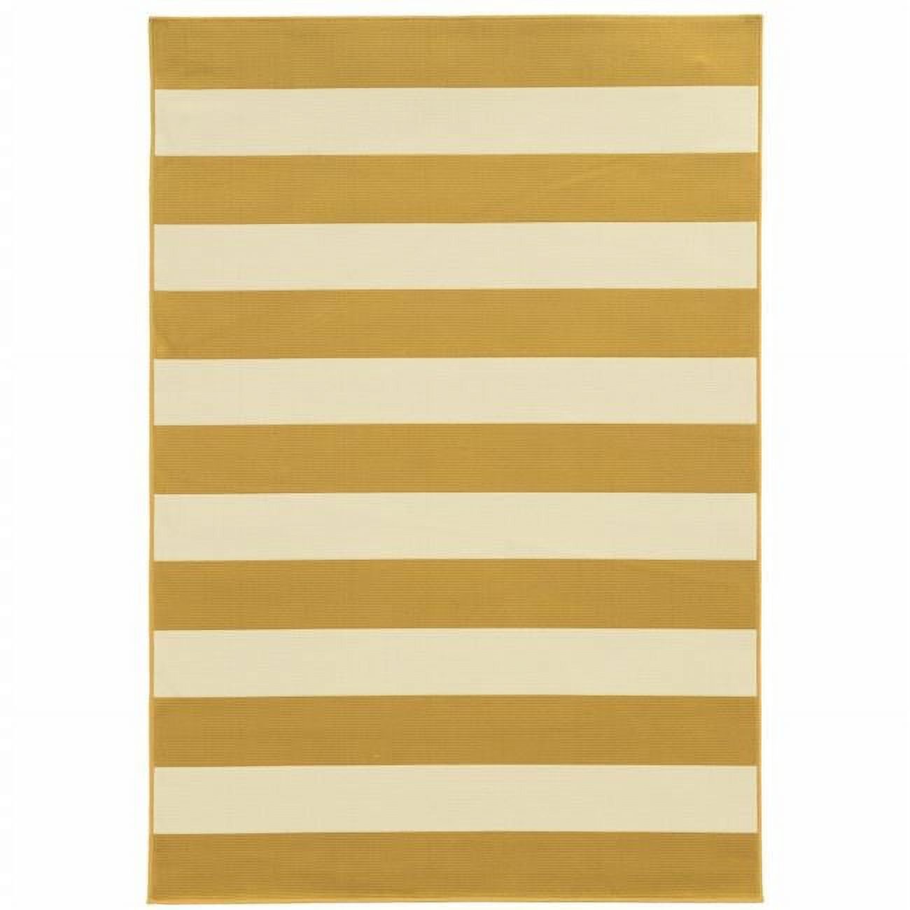 5 x 8 ft. Gold Geometric Stain Resistant Indoor & Outdoor Rectangle ...