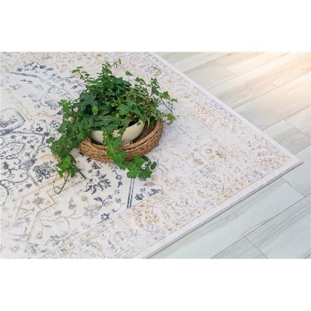 5 x 8 ft. Gray & Gold Oriental Rectangle Area Rug - Walmart.com