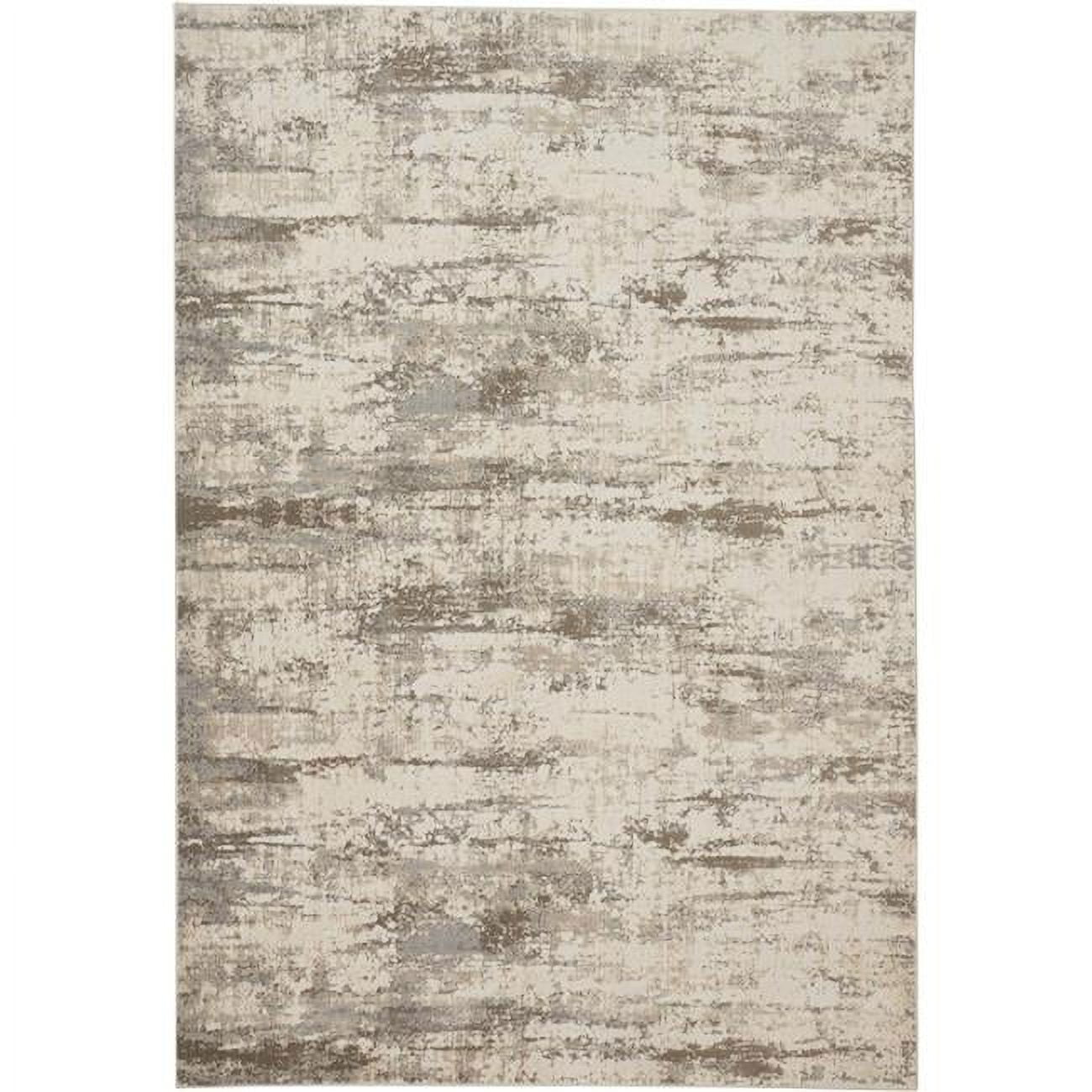 5 x 8 ft. Ivory & Brown Abstract Rectangle Area Rug - 5 x 8 ft ...