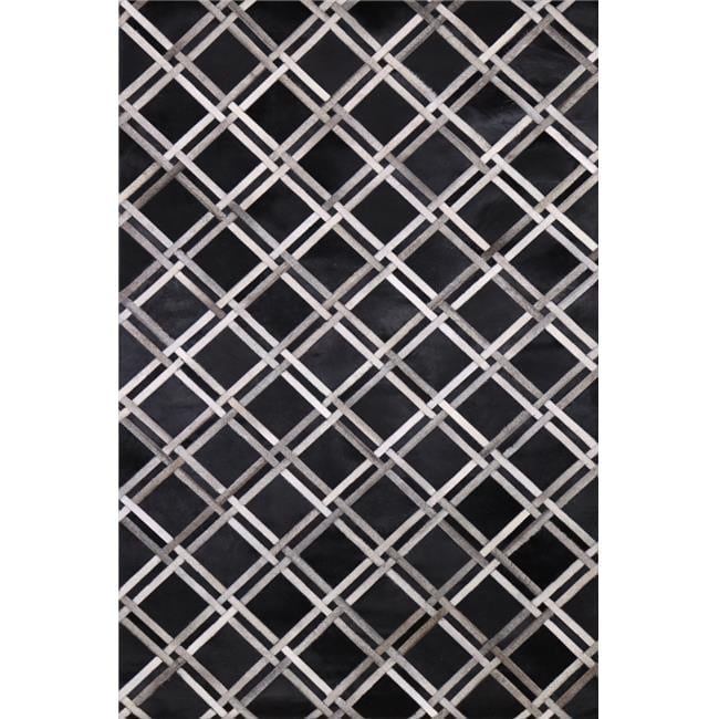 5 x 8 ft. Santa Fe Geometric Contemporary Leather Hand Stitched ...