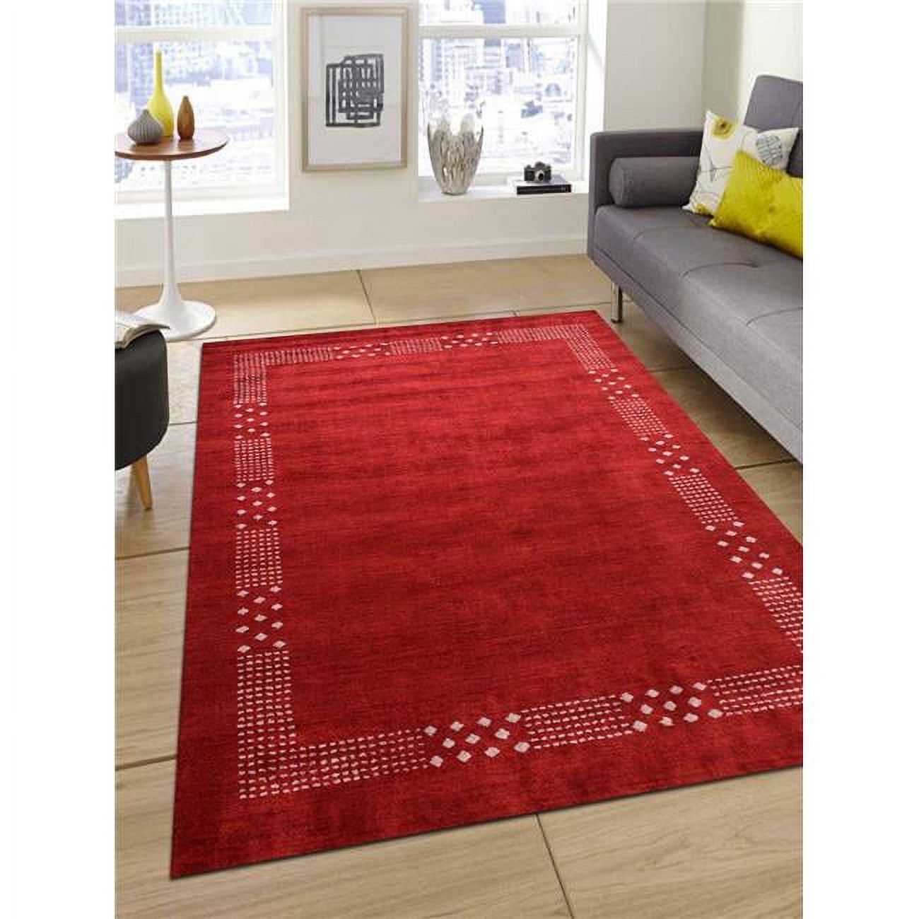 5 x 8 ft. UBSLSM530 Hand Knotted Gabbeh Silk Mix Contemporary Area Rug ...