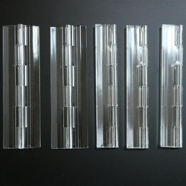 5 x Acrylic Hinge 150mm CLEAR, Continuous Acrylic Piano Hinges, (5 29/ ...