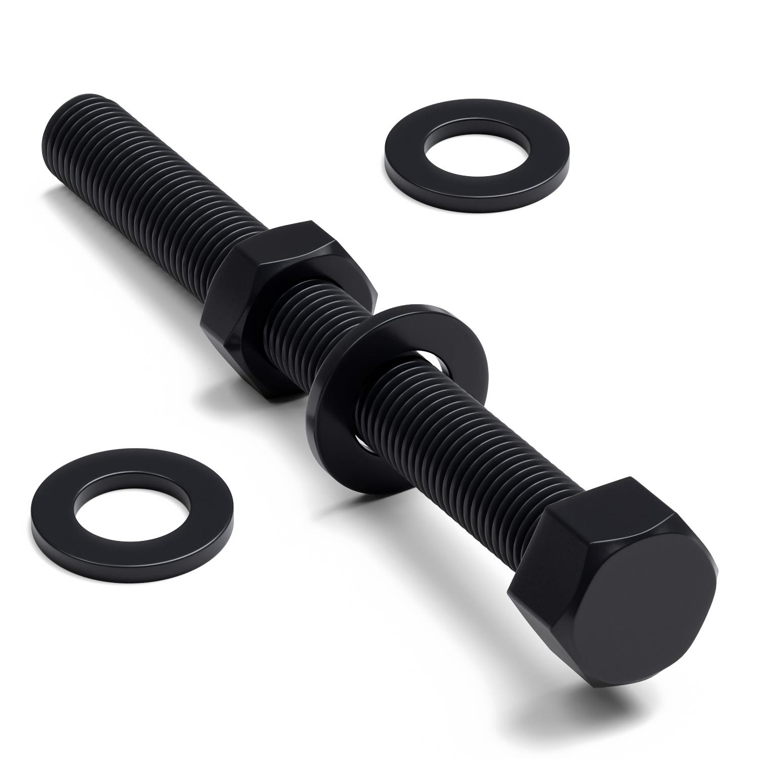 5 x Black Hexagon Head Screws Polypropylene (PP) Plastic Nuts, Washers ...