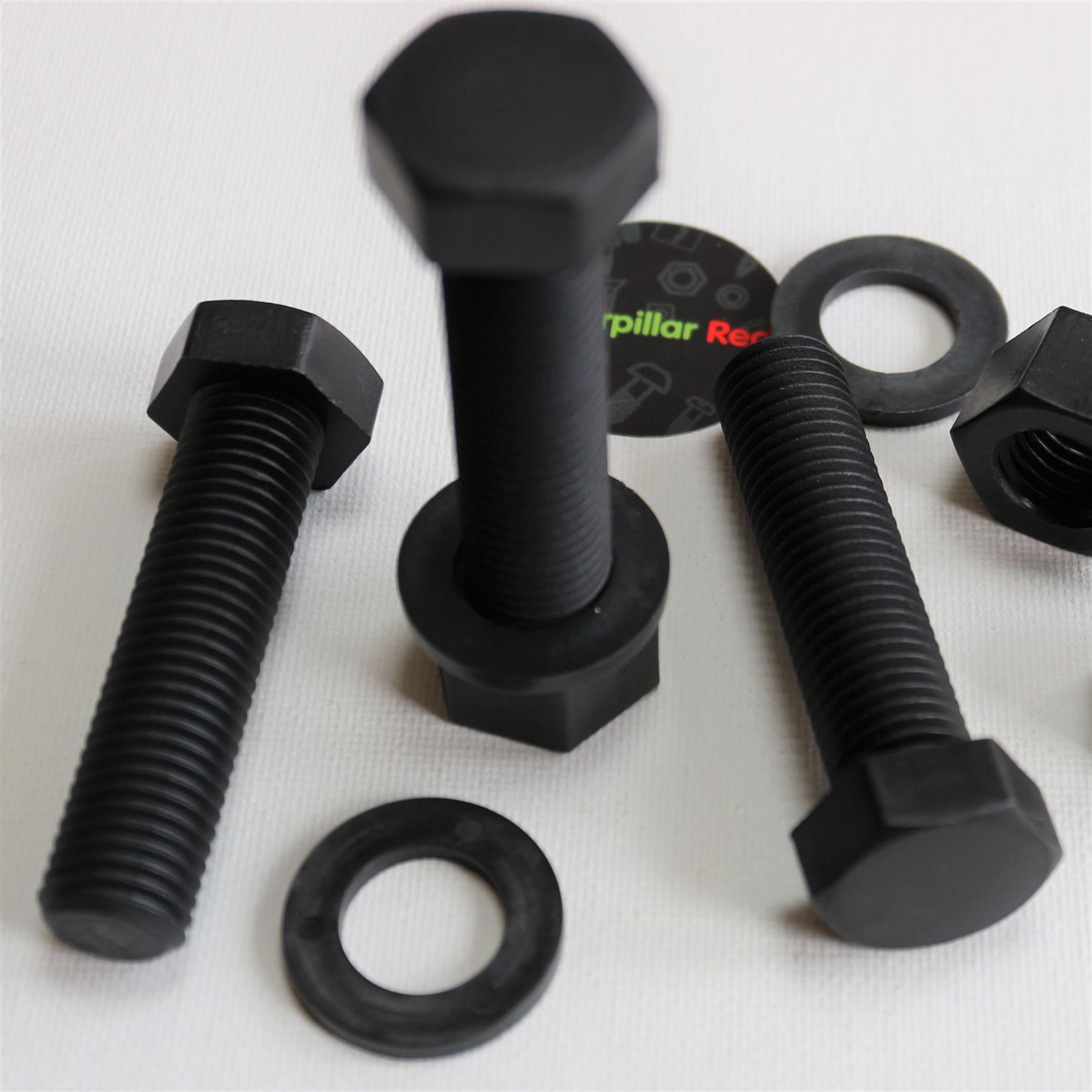 5 x Black Hexagon Head Screws Polypropylene (PP) Plastic Nuts, Washers ...