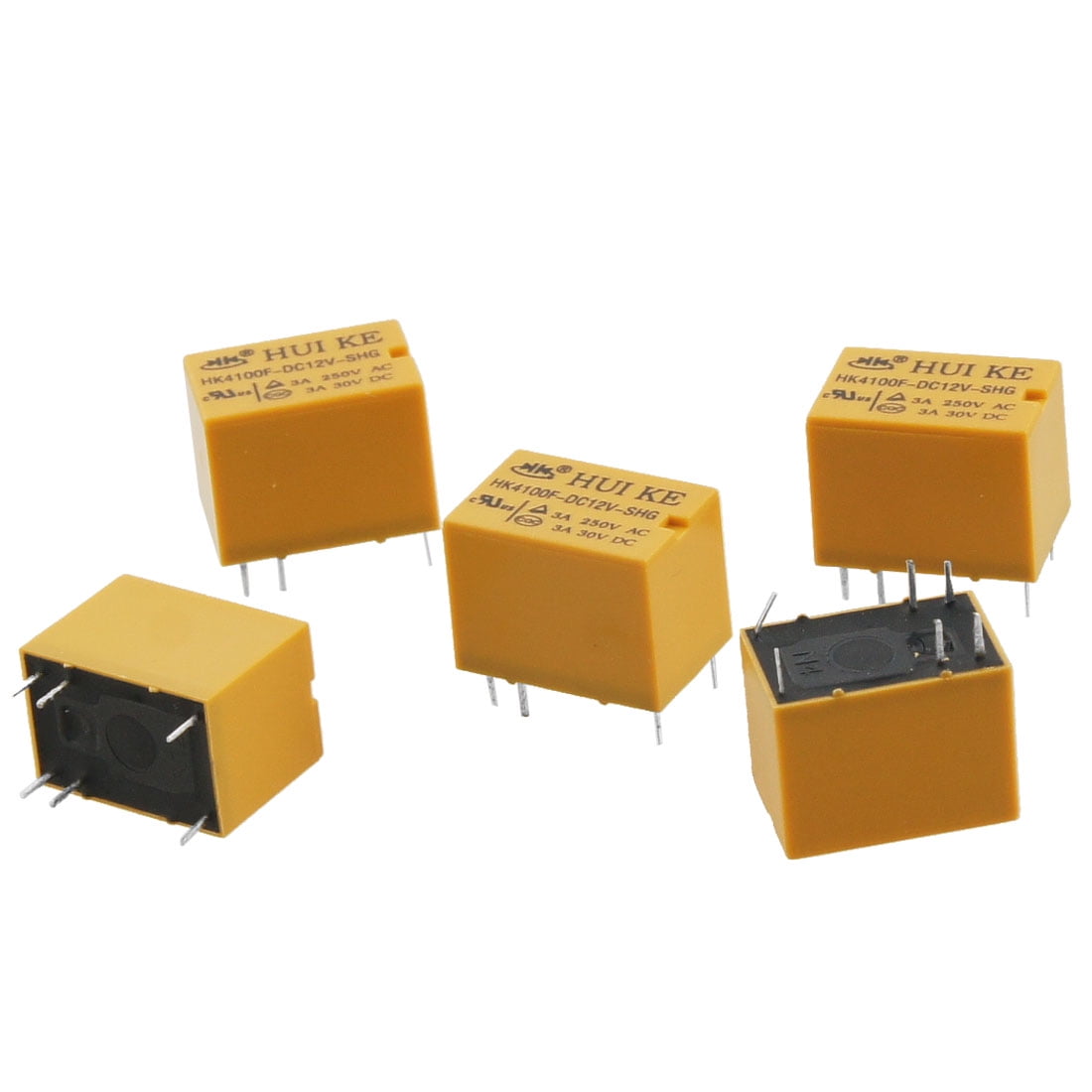 5 x DC 12V Coil 3A 250 30V DC 6 Pins PCB Power Relay HK4100F-24VDC-SHG ...