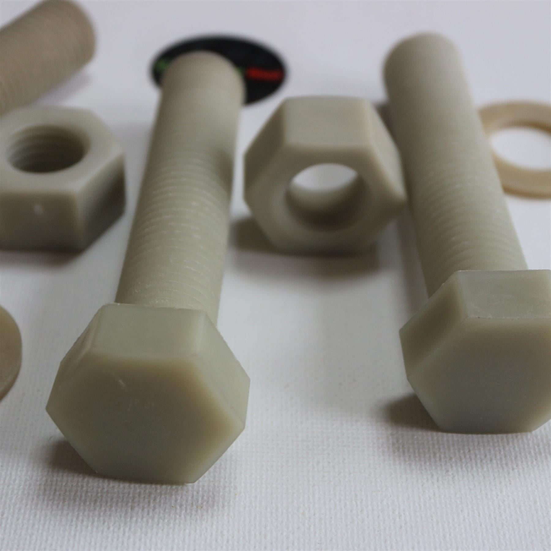 5 x Glass Filled Reinforced, Super Nylon Hex Head, M20 x 100mm, Machine ...