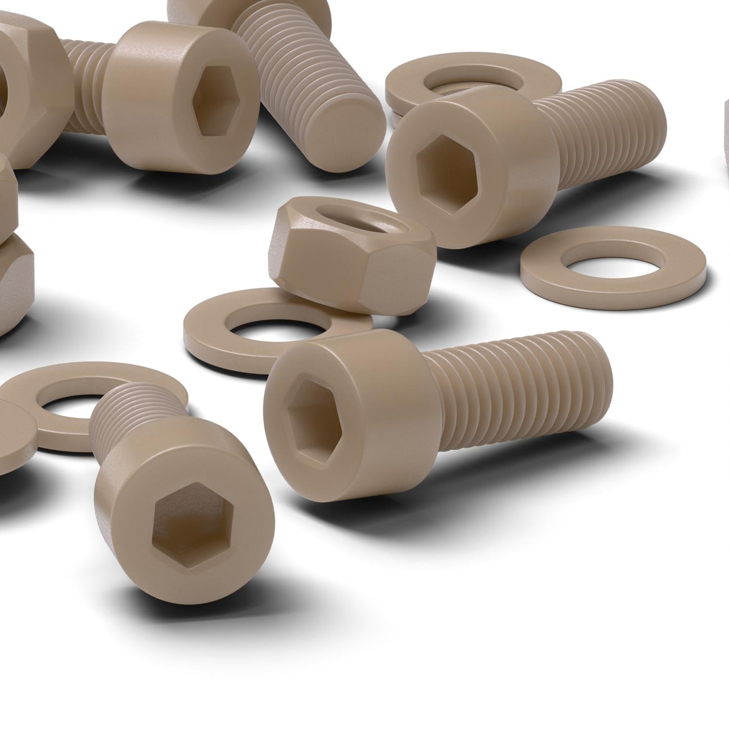 5 x PEEK Hex Socket Head Screw M8 x 20mm Nuts & Bolts - Peek Plastic ...