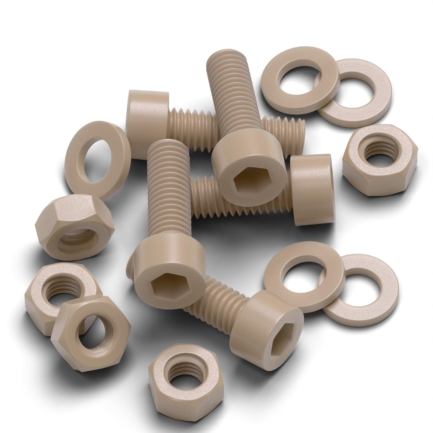 5 x PEEK Hex Socket Head Screws M6 x 20mm Nuts & Bolts - Peek Plastic nuts and bolts, anti ...