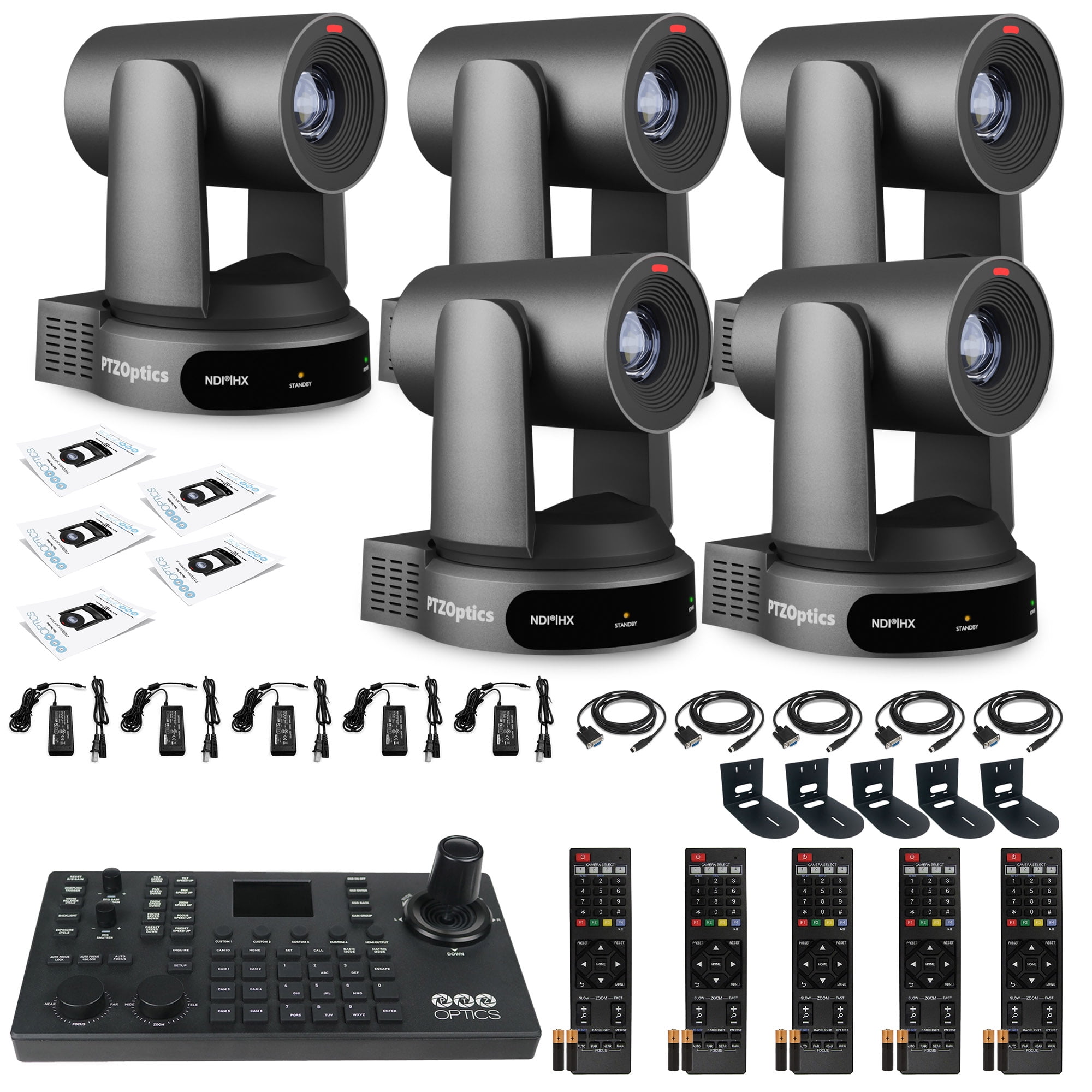 5 x PTZOptics Move 4K SDI/HDMI/USB/IP PTZ Camera with 30x Optical Zoom ...