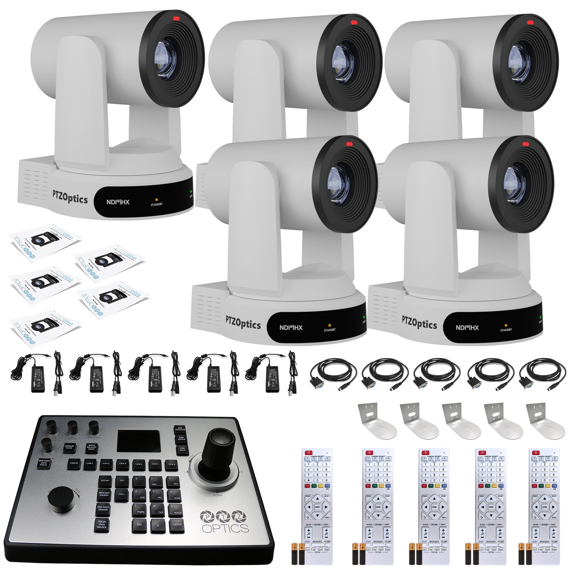 5 x PTZOptics Move 4K SDI/HDMI/USB/IP PTZ Camera with 30x Optical Zoom ...
