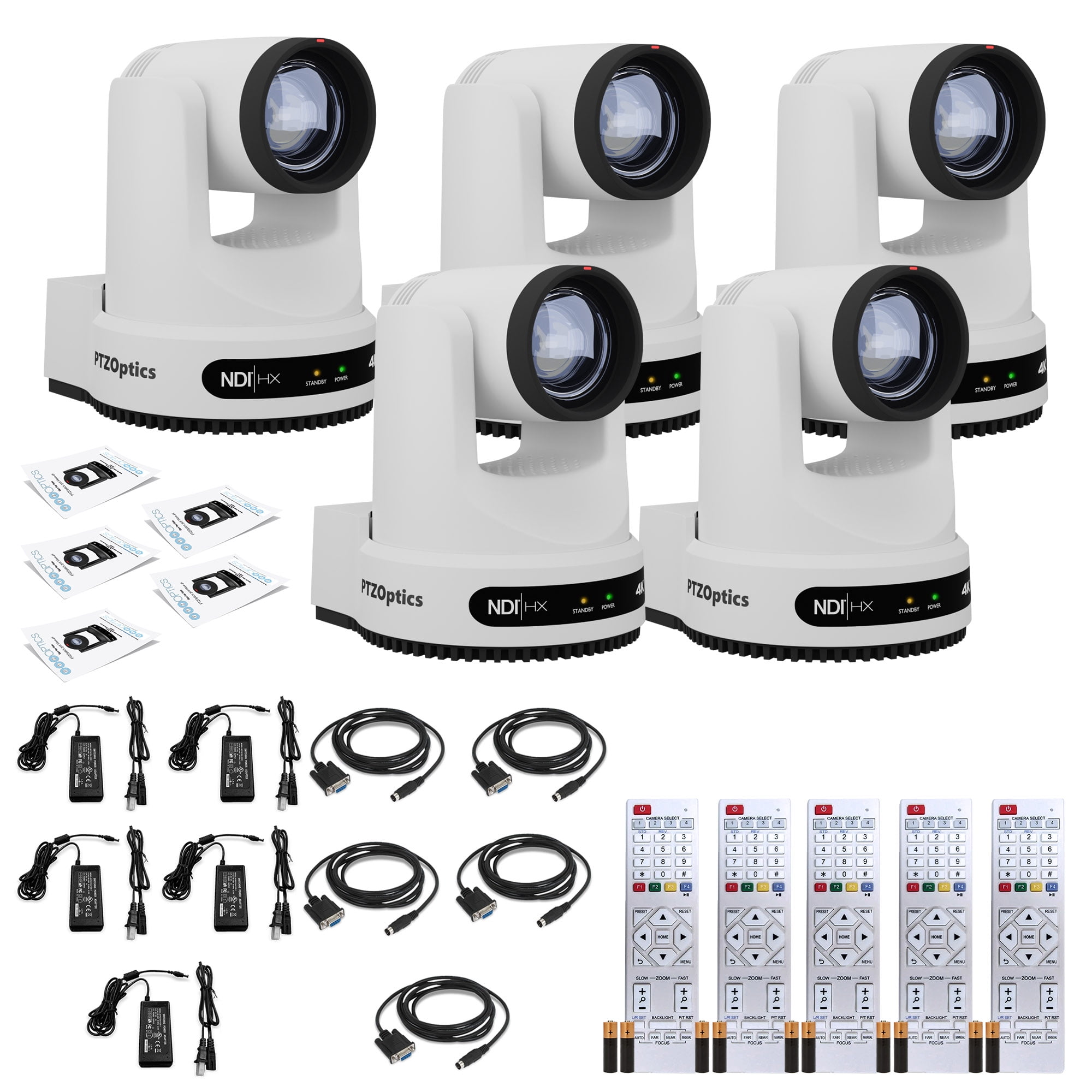 5 x PTZOptics Move 4K SDI/HDMI/USB/IP PTZ Camera with 20x Optical Zoom ...