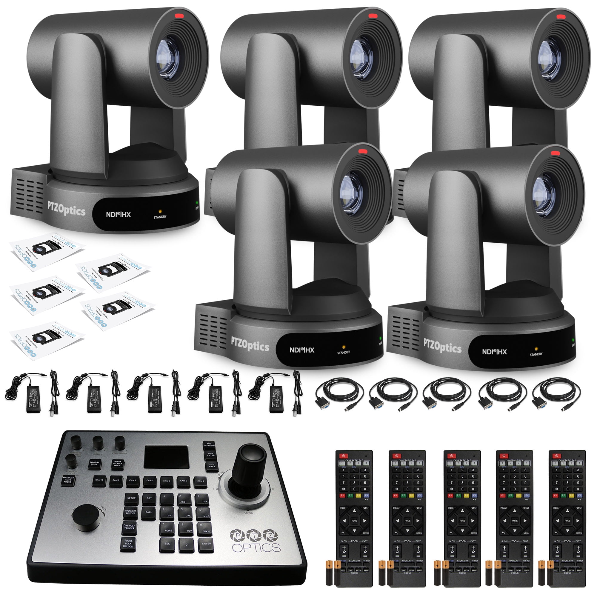5 x PTZOptics Move 4K SDI/HDMI/USB/IP PTZ Camera with 30x Optical Zoom ...