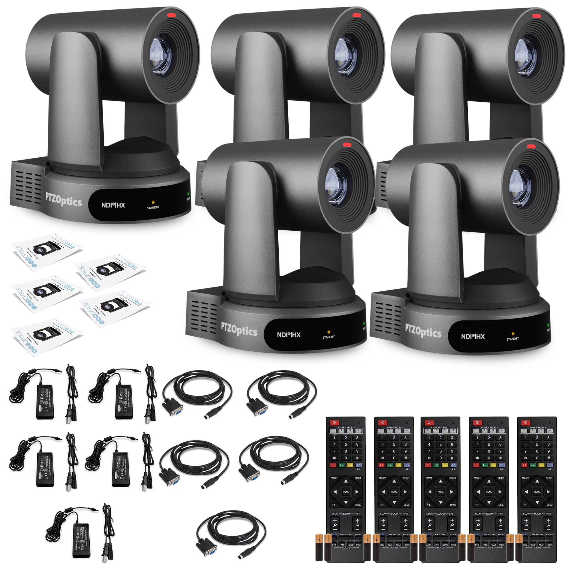 5 x PTZOptics Move 4K SDI/HDMI/USB/IP PTZ Camera with 30x Optical Zoom ...