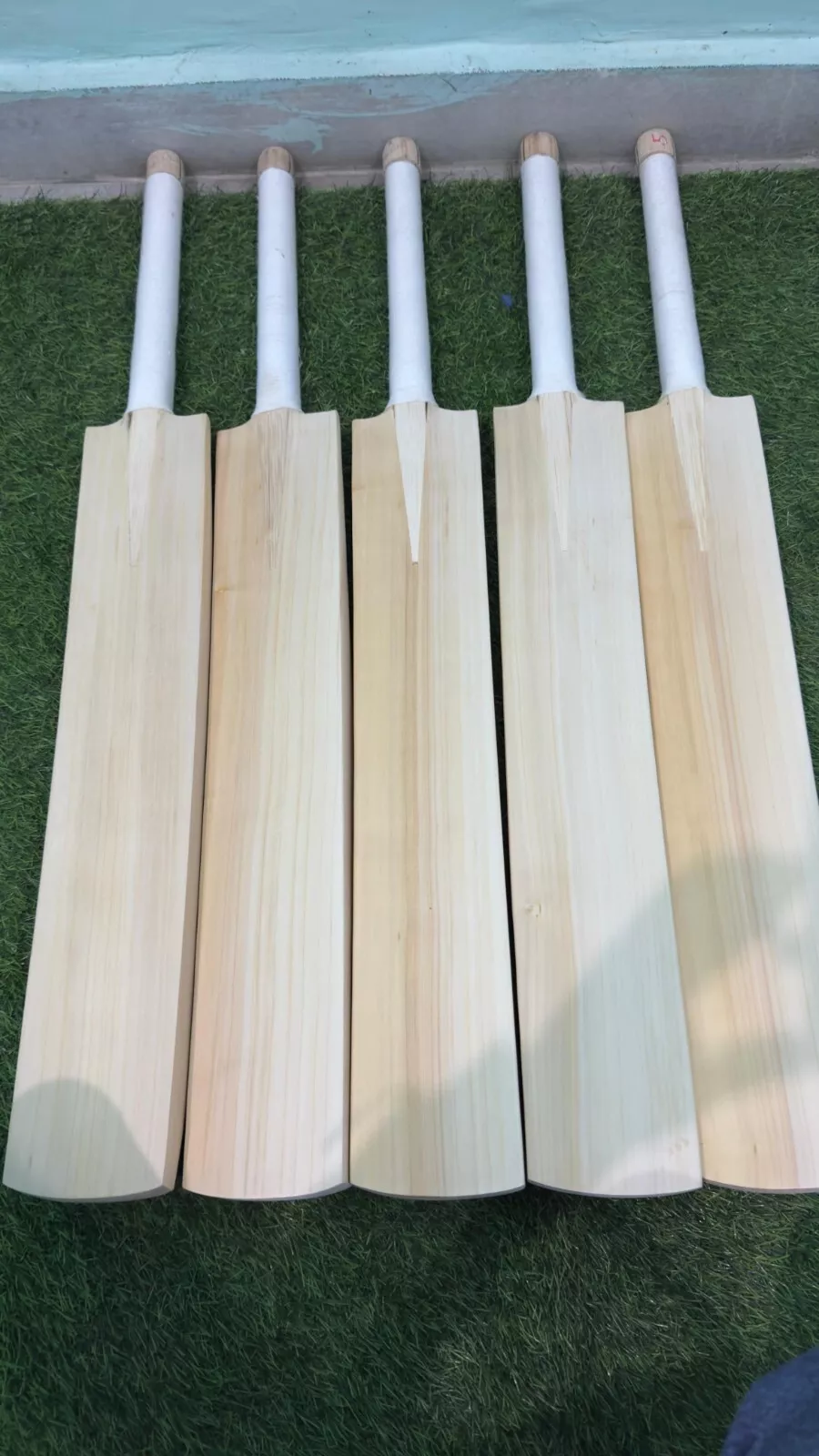 5 x Plain English Willow Cricket Bats - Ready to Play with Full Concave ...