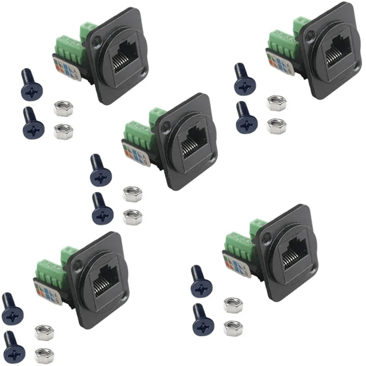 5 x RJ45 CAT.5E wiring terminals-Black - Walmart.com