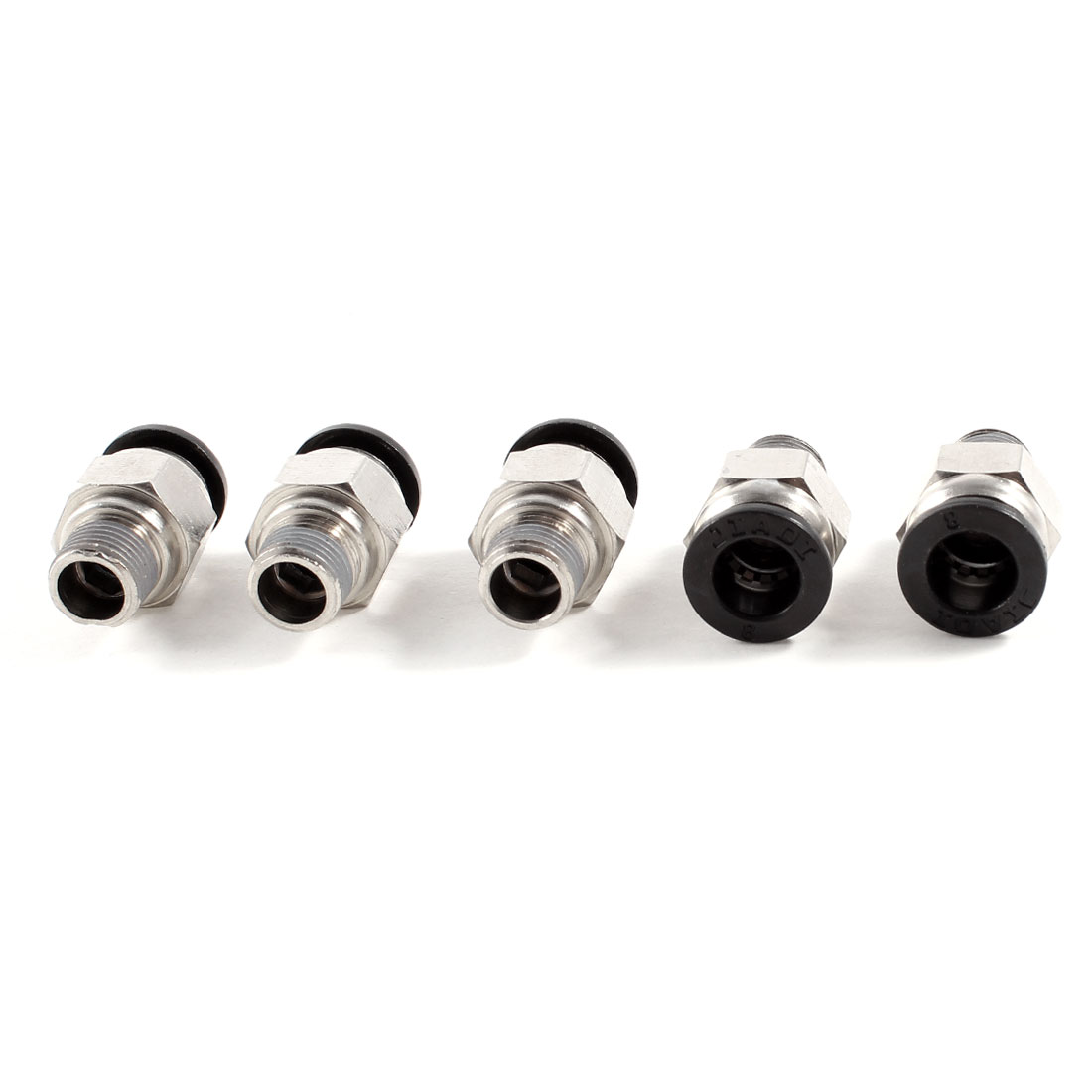 5 x Straight Through Quick Union Pneumatic Fitting 8mm x 1/8" PT Male ...
