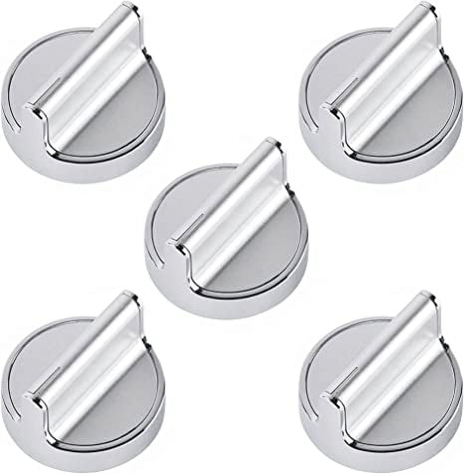 Whirlpool Compatible Stainless Steel Cooktop Stove Knob, 5 Pack ...