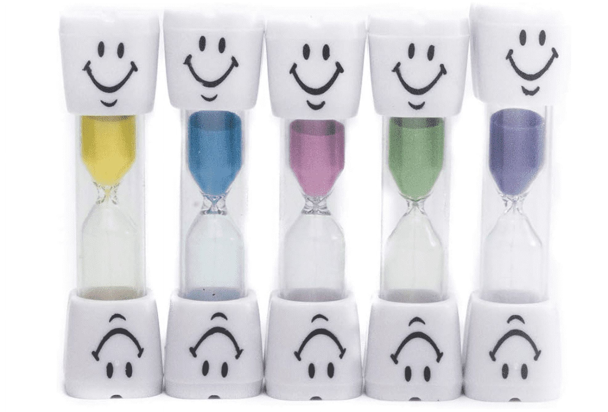 5-Pack Smile Toothbrush Timer for Kids, 2-Minute Sand Dental Timer in ...