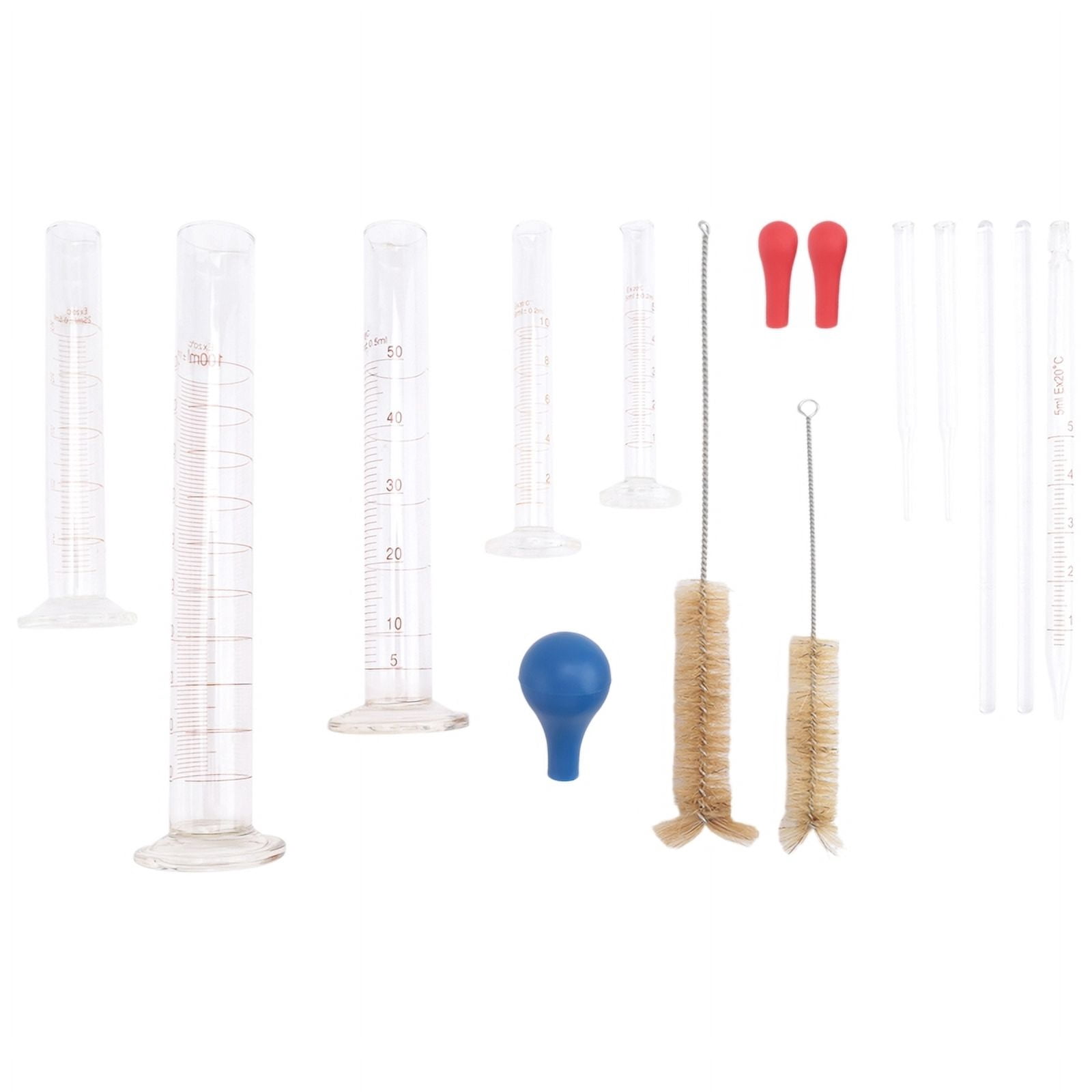 5 x graduated cylinders (5 ml, 10 ml, 25 ml, 50 ml and 100 ml) 1 x ...
