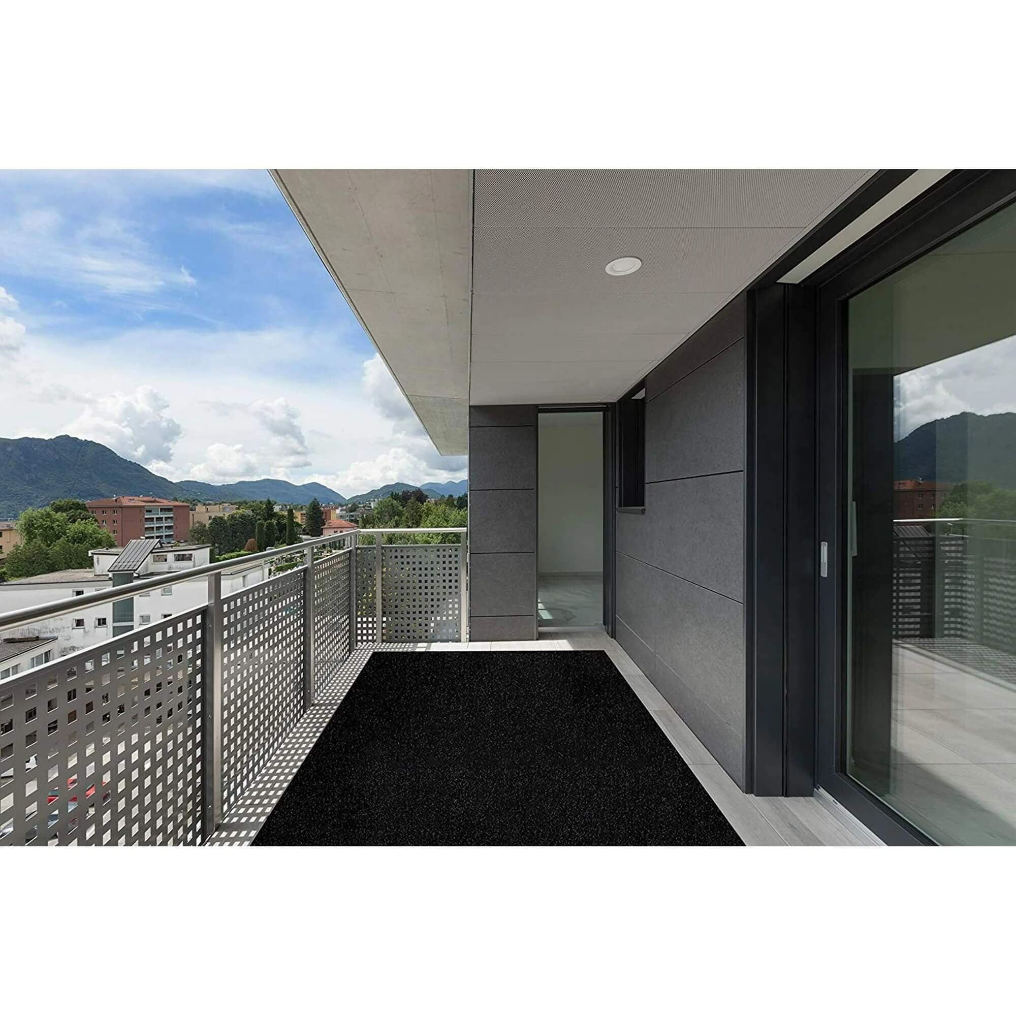 Koeckritz Rugs 5'x12' Black Indoor-Outdoor Slim Economy Area Rug ...