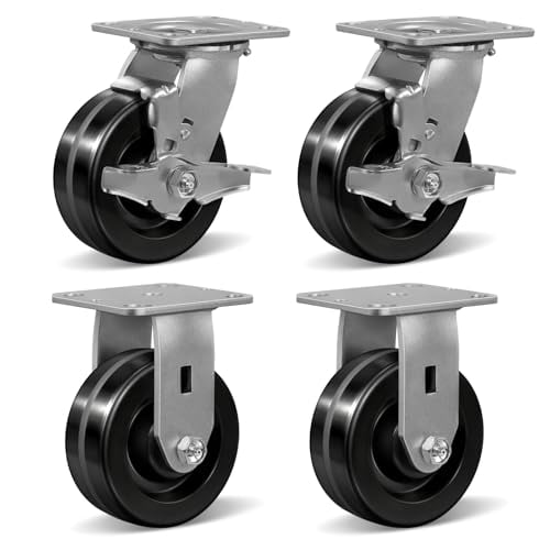 5"x2" Heavy Duty Casters,Industrial Casters- Set of 4 with Strong ...