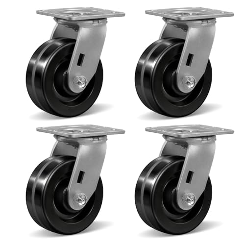 5"x2" Heavy Duty Casters,Industrial Casters- Set of 4 with Strong ...