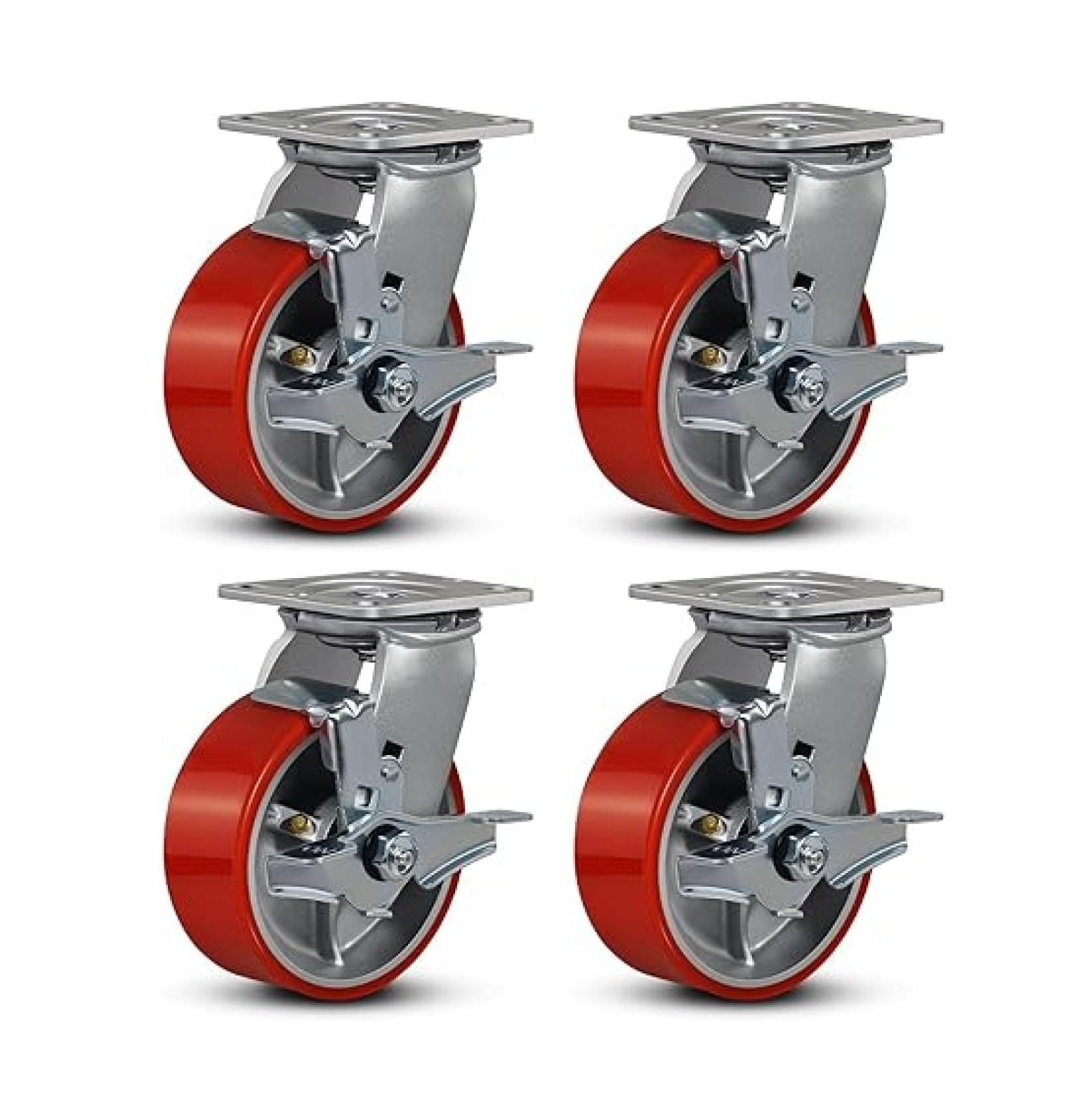5"x2" Industrial Casters- Heavy Duty casters,Polyurethane Casters Wheel ...