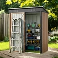 Asofer, Outdoor Storage Shed, 5'x3', Weatherproof Brown - Walmart.com