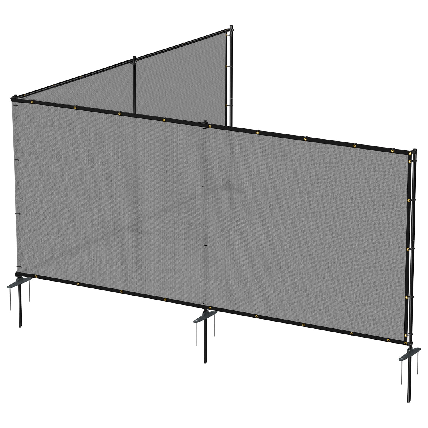 5'x35' Outdoor Privacy Fence with Iron Poles Ground Spikes Dog Garden ...