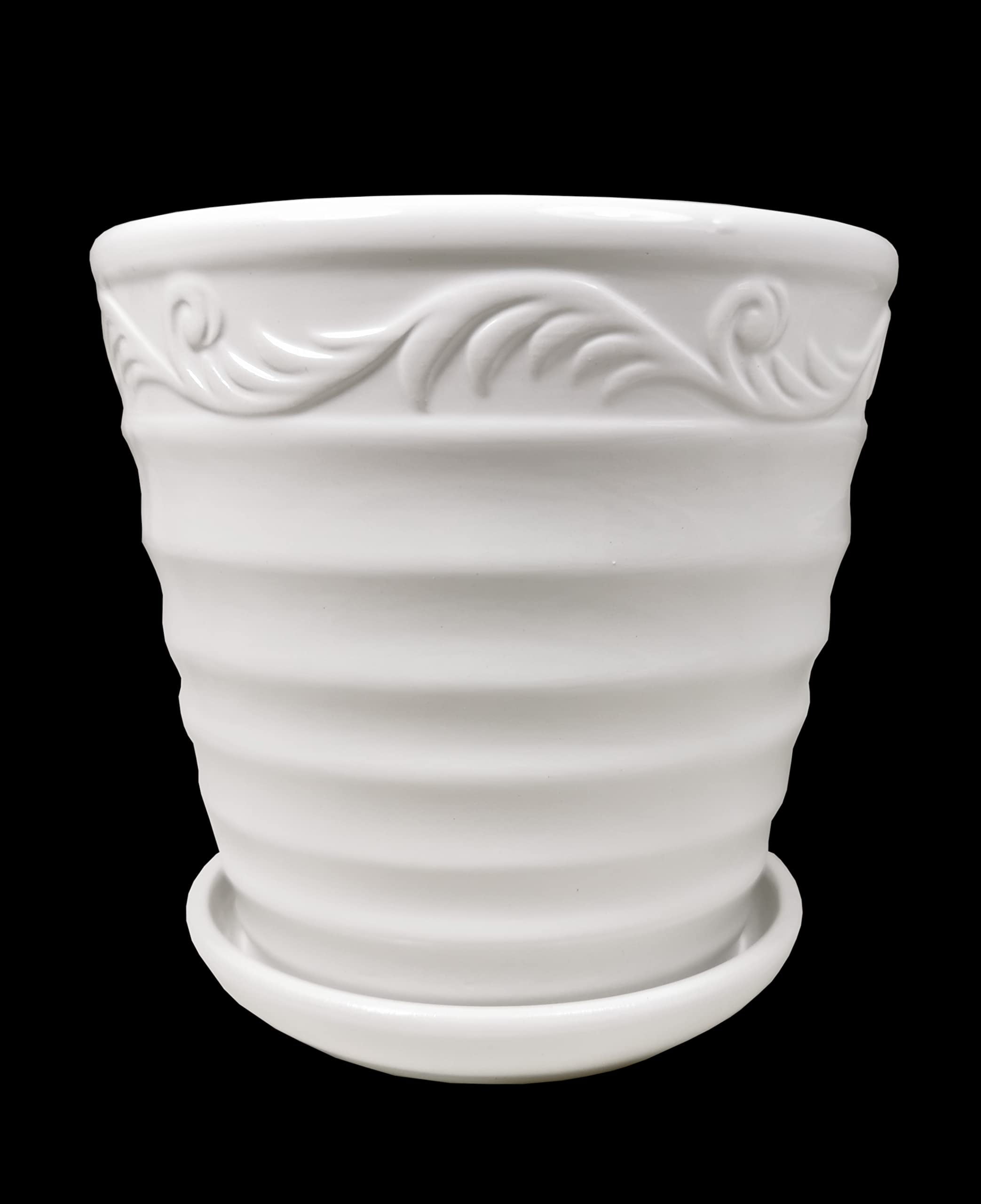 5"x5"x5" CalCastle Craft White Ceramic Porcelain Flower Vases Pots for ...