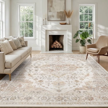 ARJINCUTE Non Slips Bohemia Vintage Area Rugs 8' x 10', Soft Touch Low ...