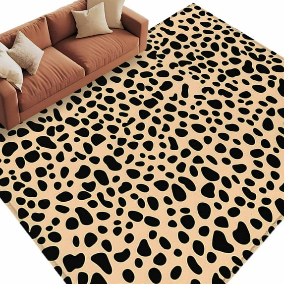 5'x7' Area Rugs Black Beige Modern Washable Area Rugs Non-Slip Indoor ...