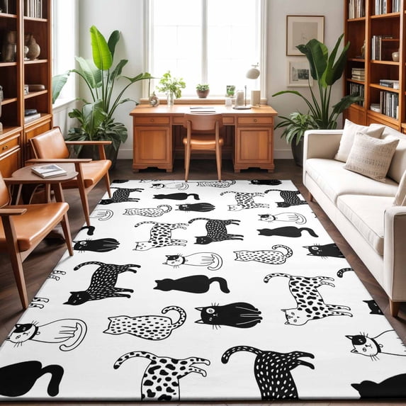5'x7' Area Rugs, Cat Animal Indoor Outdoor Area Rug for Living Room ...