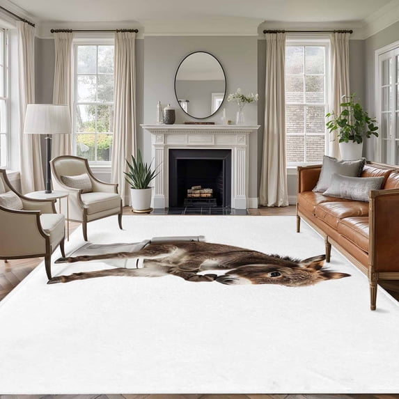 5'x7' Area Rugs, Funny Donkeys Indoor Outdoor Area Rug for Living Room ...