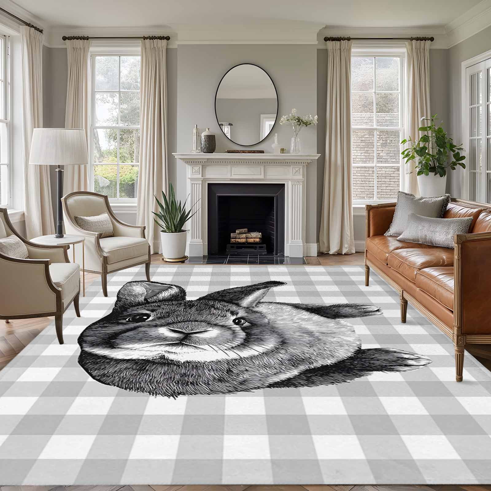 5'x7' Area Rugs, Grey Easter Indoor Outdoor Area Rug for Living Room ...