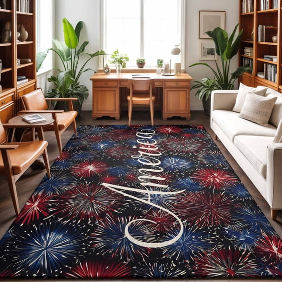 5'x7' Area Rugs, Indenpendence Day Indoor Outdoor Area Rug for Living ...