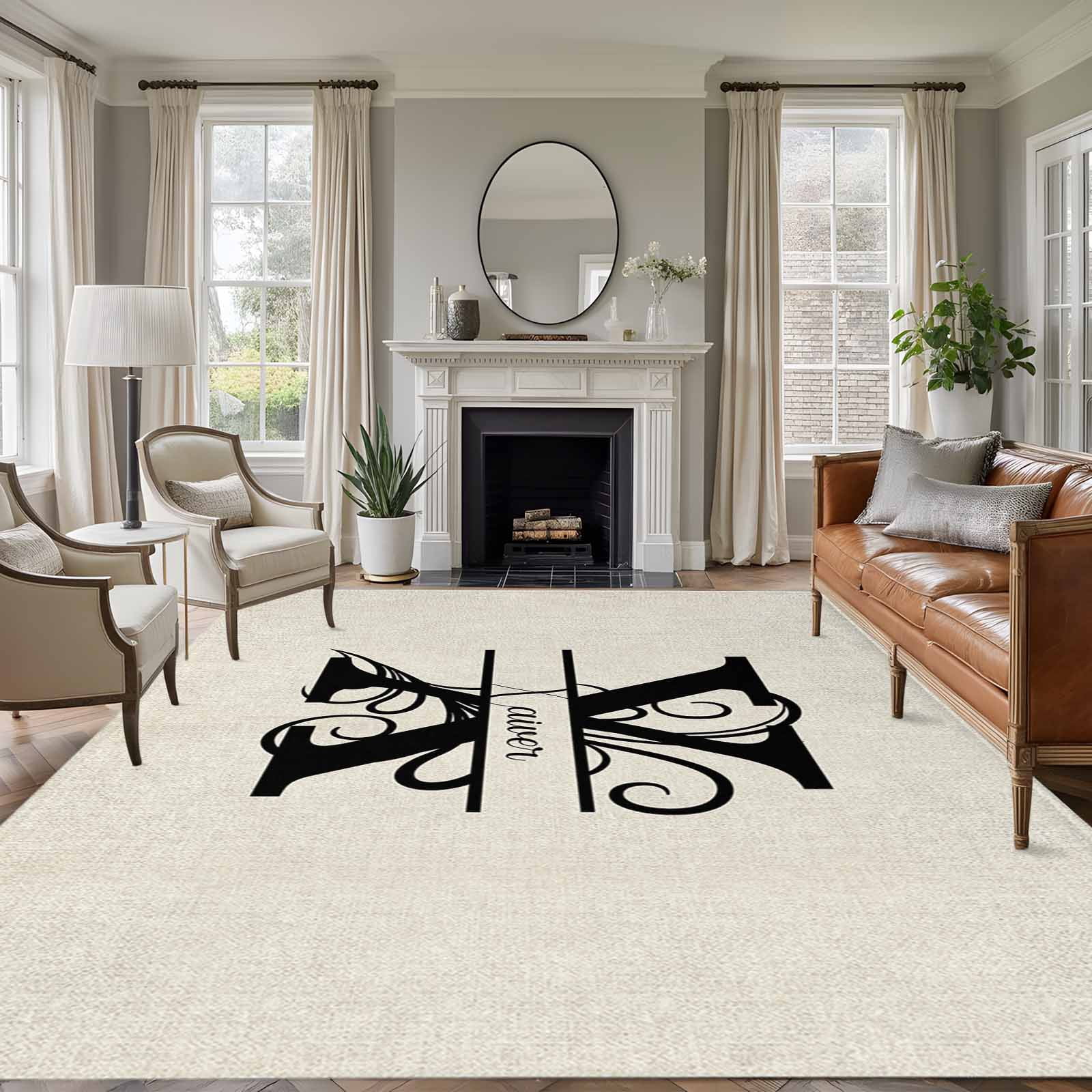 5'x7' Area Rugs, Letter X Indoor Outdoor Area Rug for Living Room ...