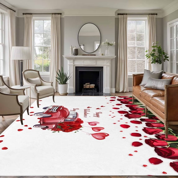 5'x7' Area Rugs for Living Room Bedroom, Valentine's Day Washable Rug ...