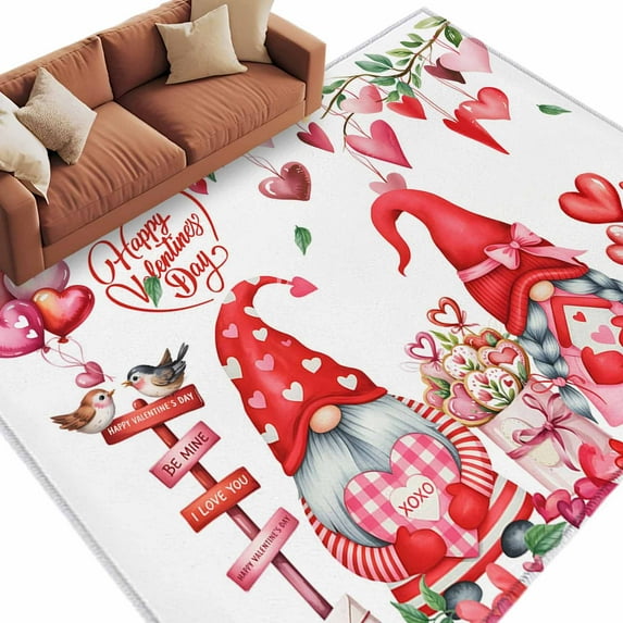 5'x7' Area Rugs Valentine's Day Washable Area Rugs Non-Slip Indoor ...