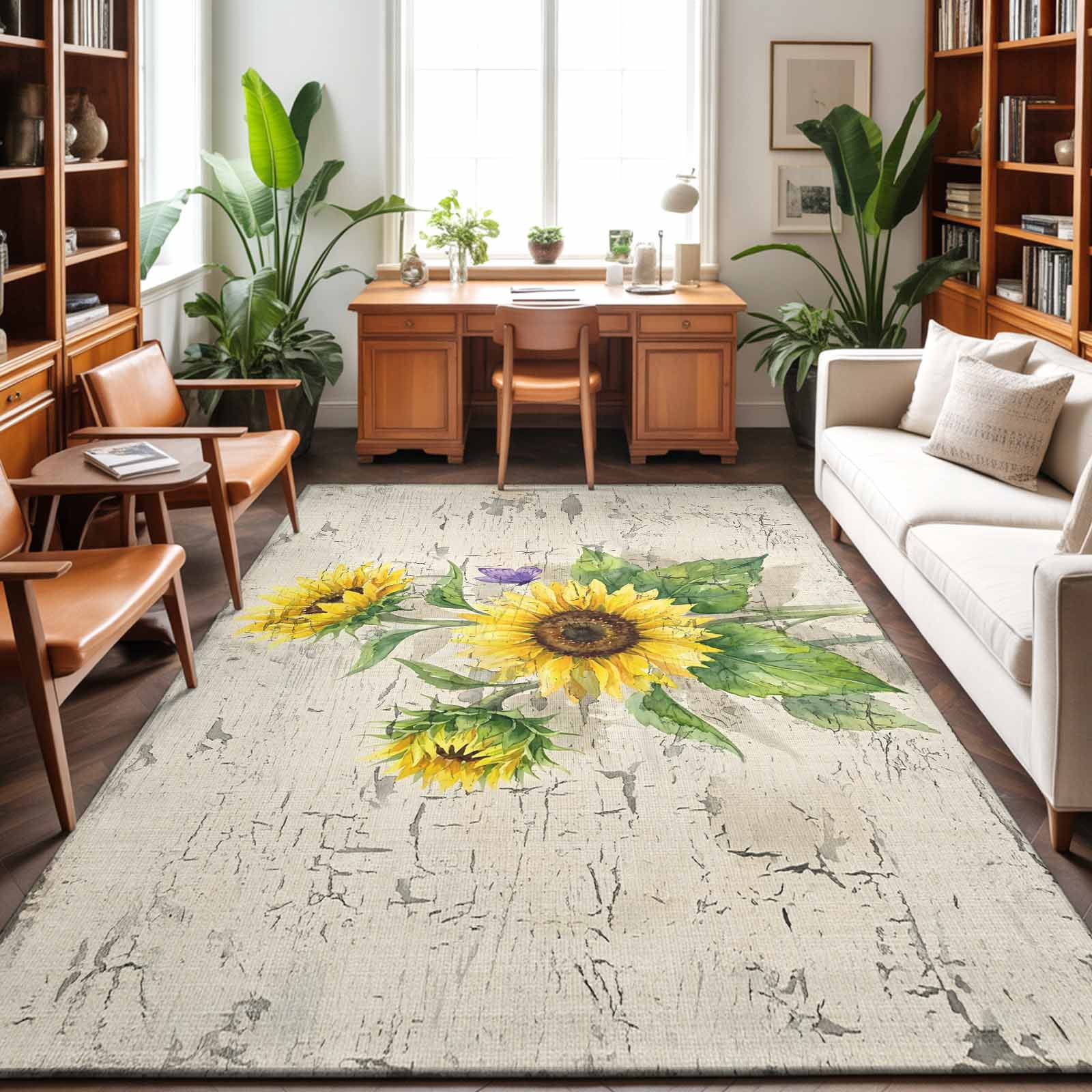 5'x7' Area Rugs, Vintage Botanical Indoor Outdoor Area Rug for Living ...
