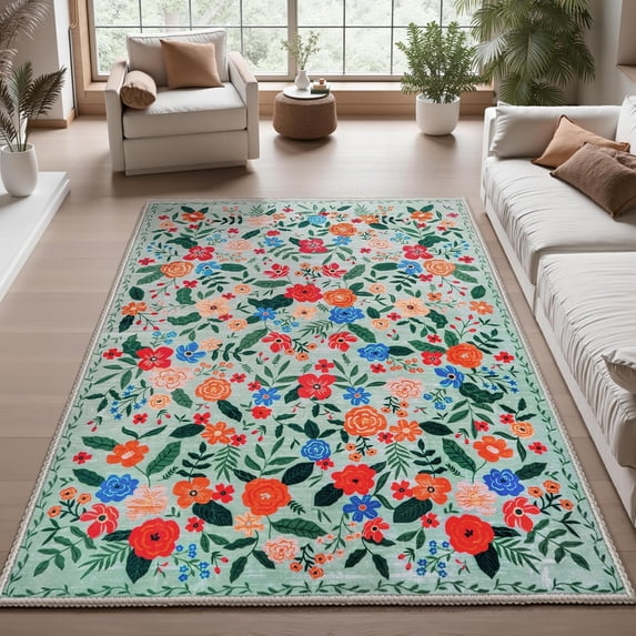 5'x7' Area Rugs for Room Non-Slip Washable Rug with Rubber Backing ...