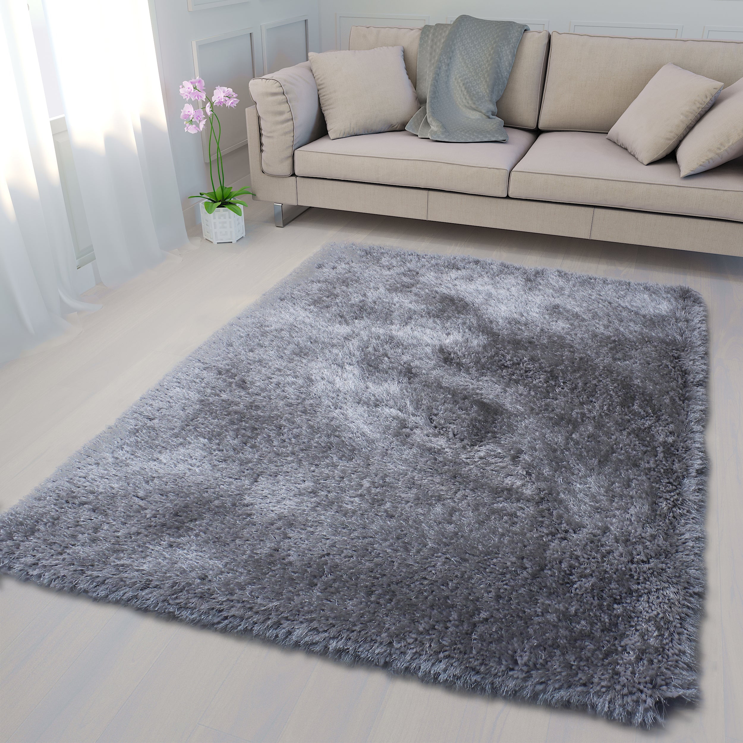 5'x7' Feet Shag Shaggy Furry Fluffy Fuzzy Solid Pattern Soft Modern ...