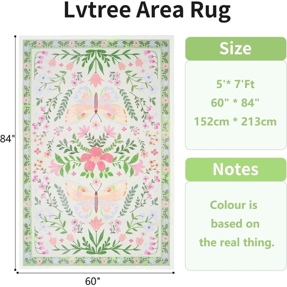 5'x7' Living Room Area Rug - Faux Wool Non-Skid Rug Stain Resistant ...